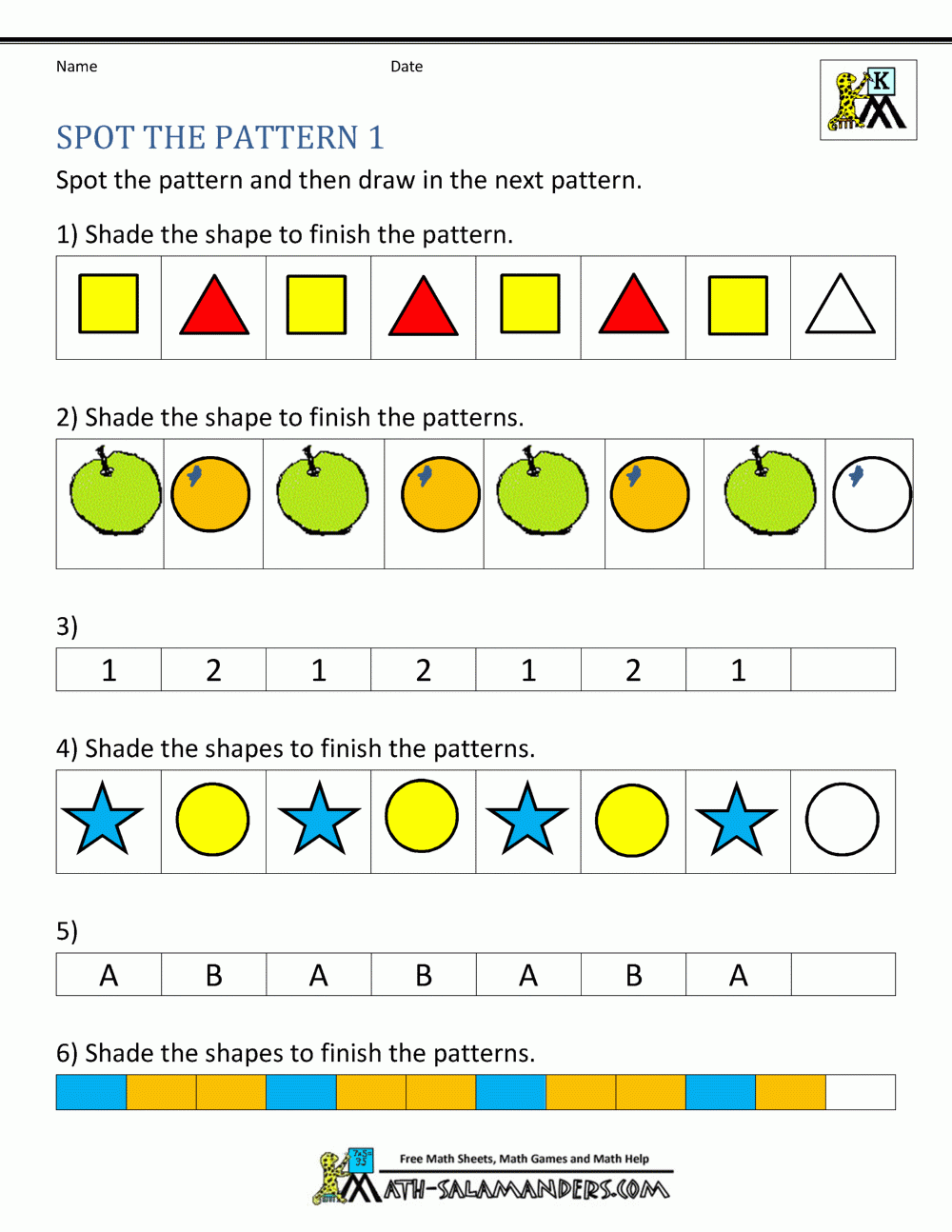 Pattern Activities Grade 1 - Pattern Design Ideas